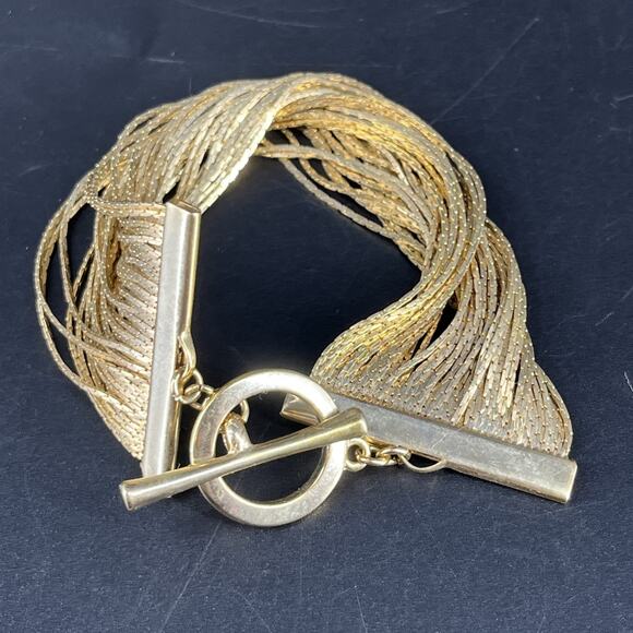 Unbranded | Jewelry | Vintage Gold Tone Multi Strand Skinny Thread 825 ...
